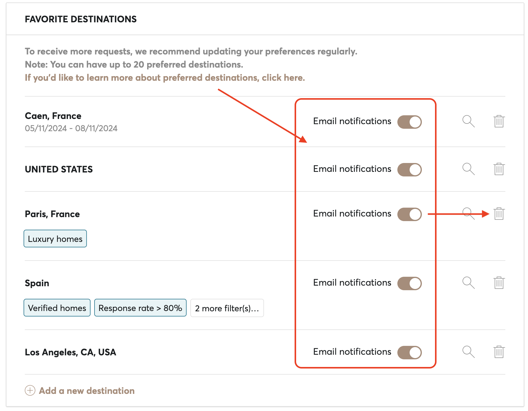 What are "My Preferred Destinations" and how do I use them ...